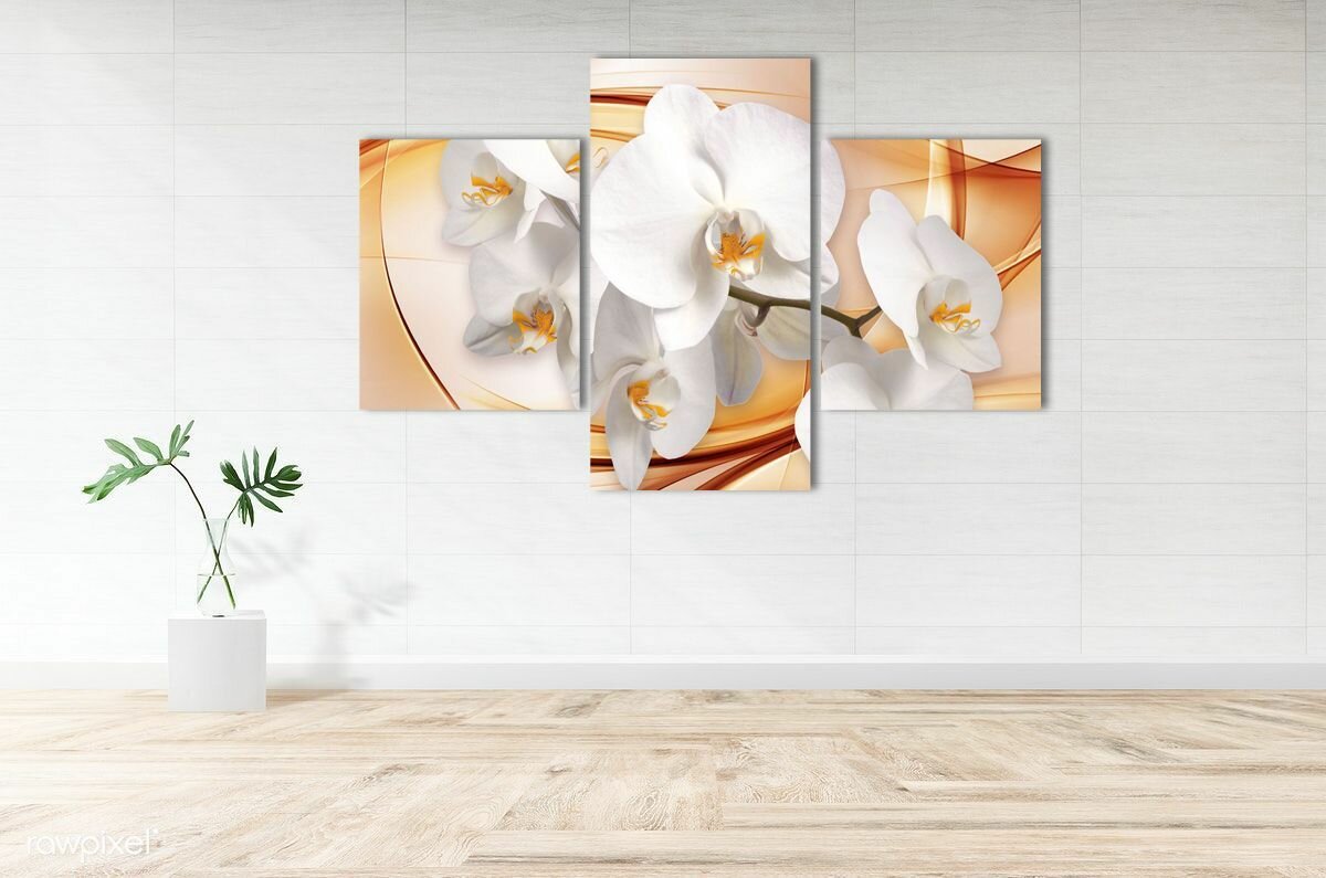Картина модульная Персиковые орхидеи 120х80