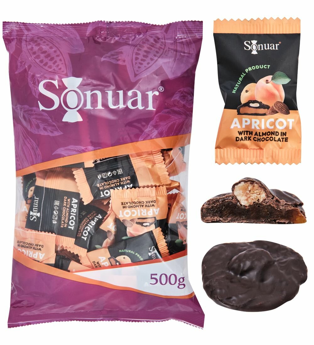 Курага с миндалем в шоколаде 500гр (Sonuar)