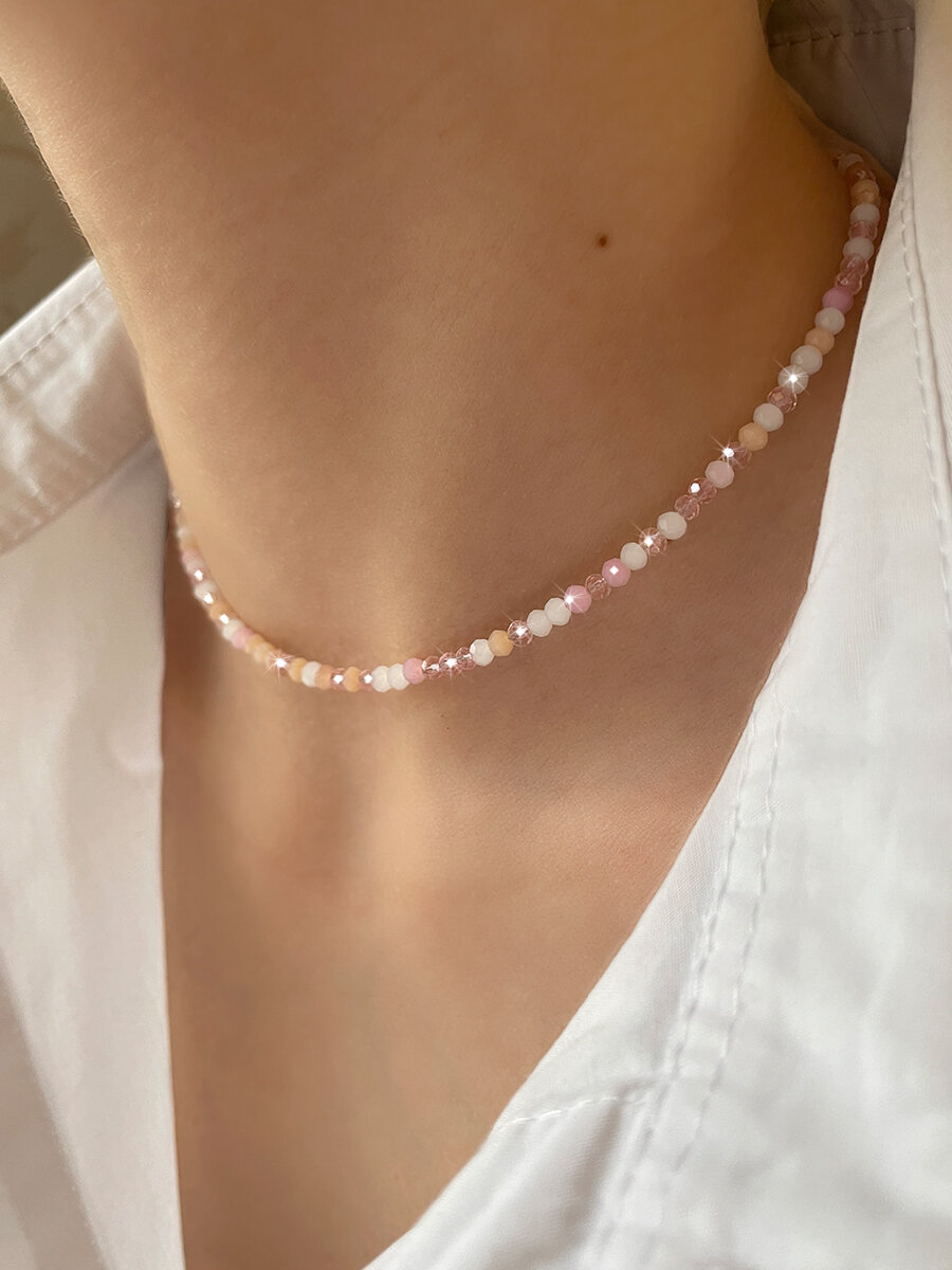 Чокер, кварц, кристалл, шпинель, шпинель синтетическая, стекло