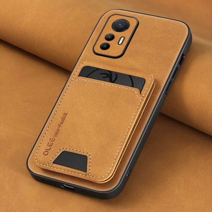 OLGE Кожаный Чехол Для Xiaomi 12 Lite (Сяоми / Ксиаоми 12 Лайт) С Картхолдером , Противоударный , Нескользящий И Удобный