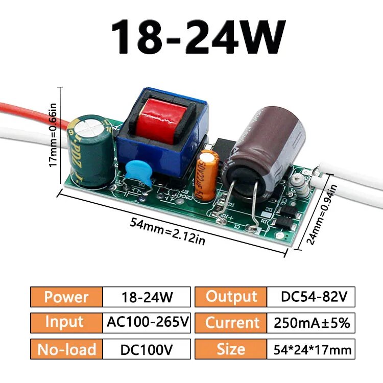 LED драйвер изоляции Warm and Happy 18-24W DC54-82V