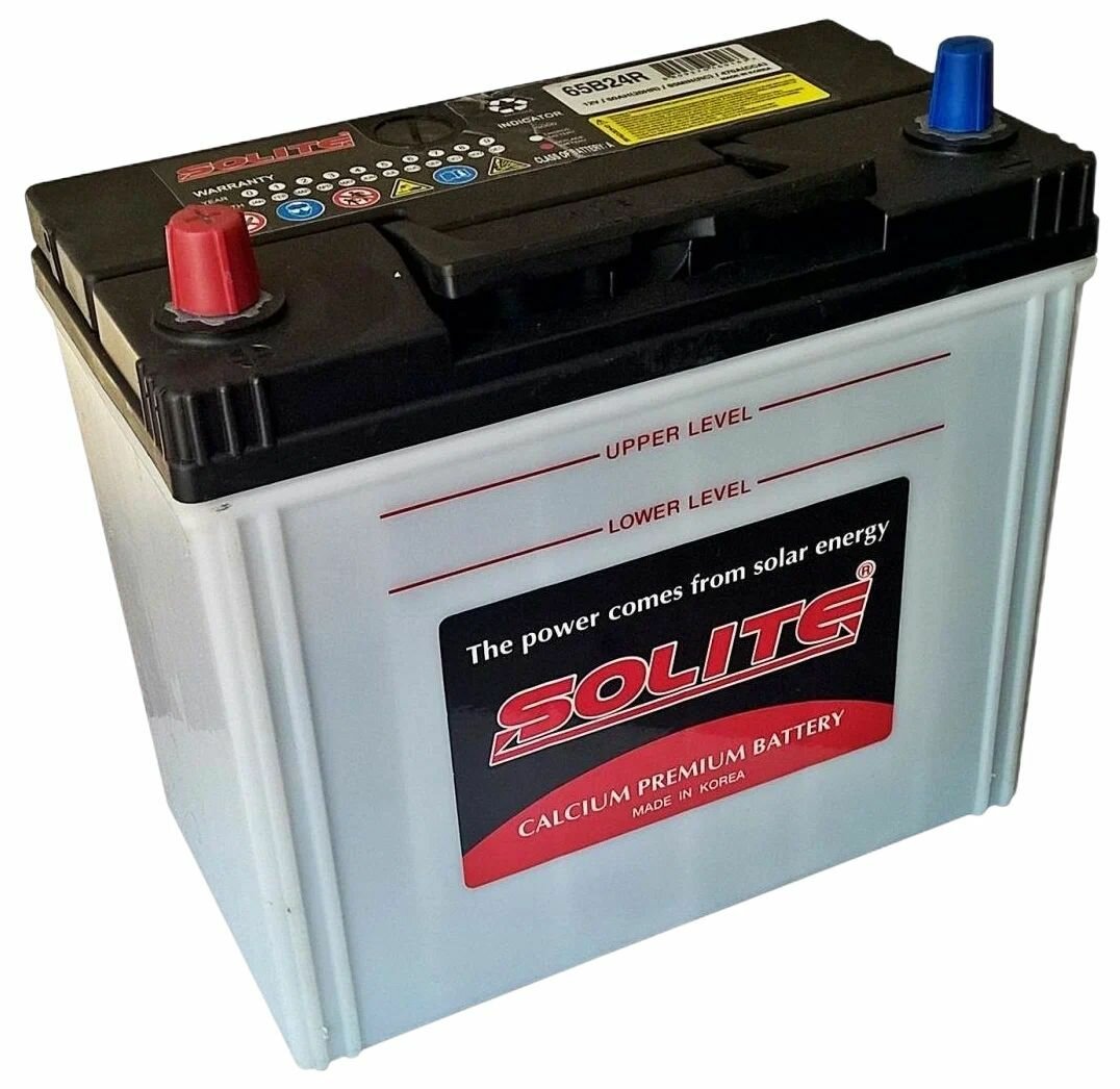 Автомобильный аккумулятор Solite 65B24R 50 А. ч 470A (236x128x220)