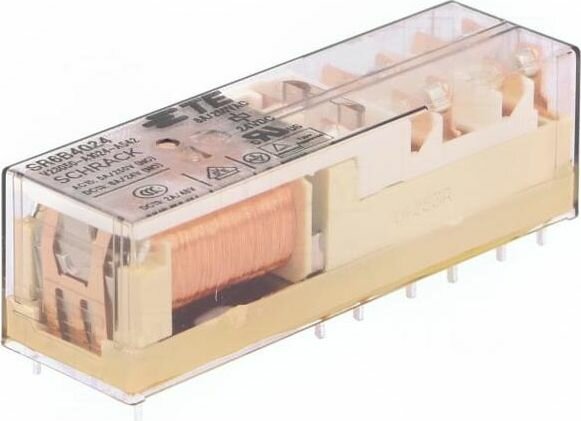Реле TE Connectivity SR6B4024 Реле электромагнитное NC x2 + NO x4 Uобмотки 24ВDC 8А 480Ом 1шт