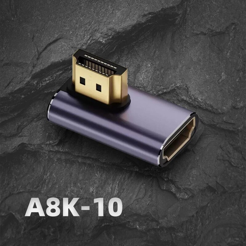 8K HDMI-совместимый кабельный разъем 2.1, адаптер 270, угол 90 градусов, 2 шт, A8K-10