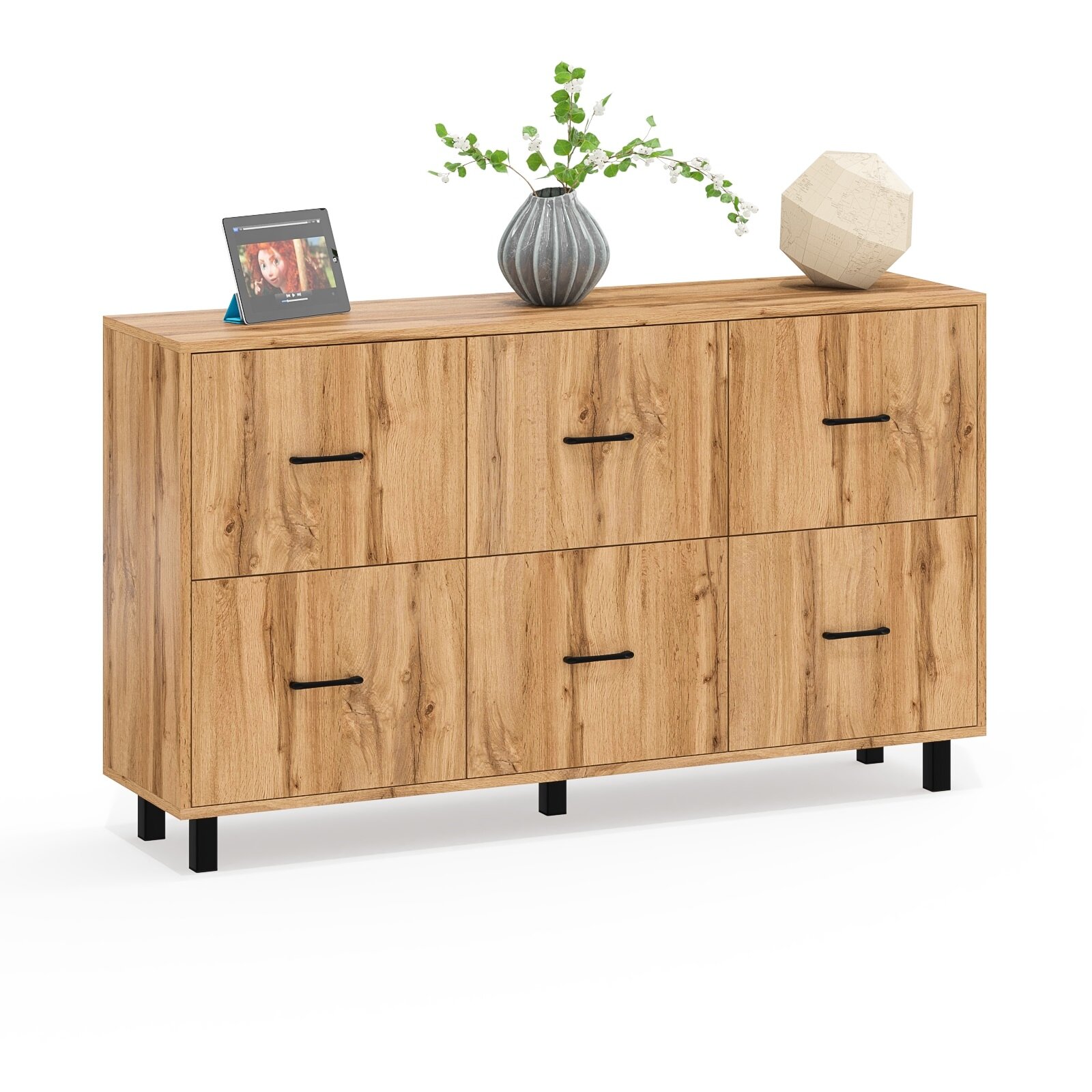 Комод РВК 127-1504 шесть выдвижных ящиков, цвет дуб вотан, ШхГхВ 150,4х37,4х87 см.