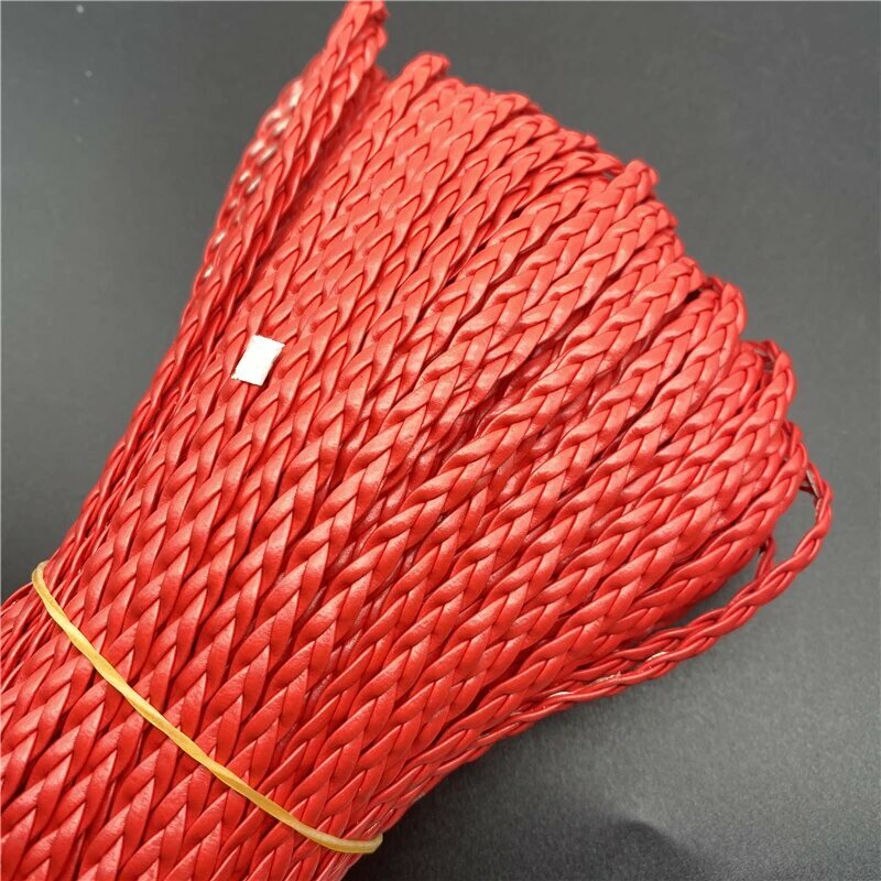Плетеная веревка из искусственной кожи MYDEMBMSSYGYI 3 ярда 5 мм Красный, 06