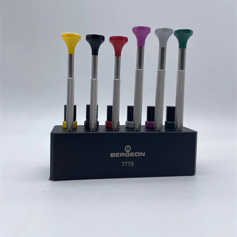 Инструмент для обслуживания часов Bergeon 7778, отвертка (6 шт.), Набор отверток (с насадкой)