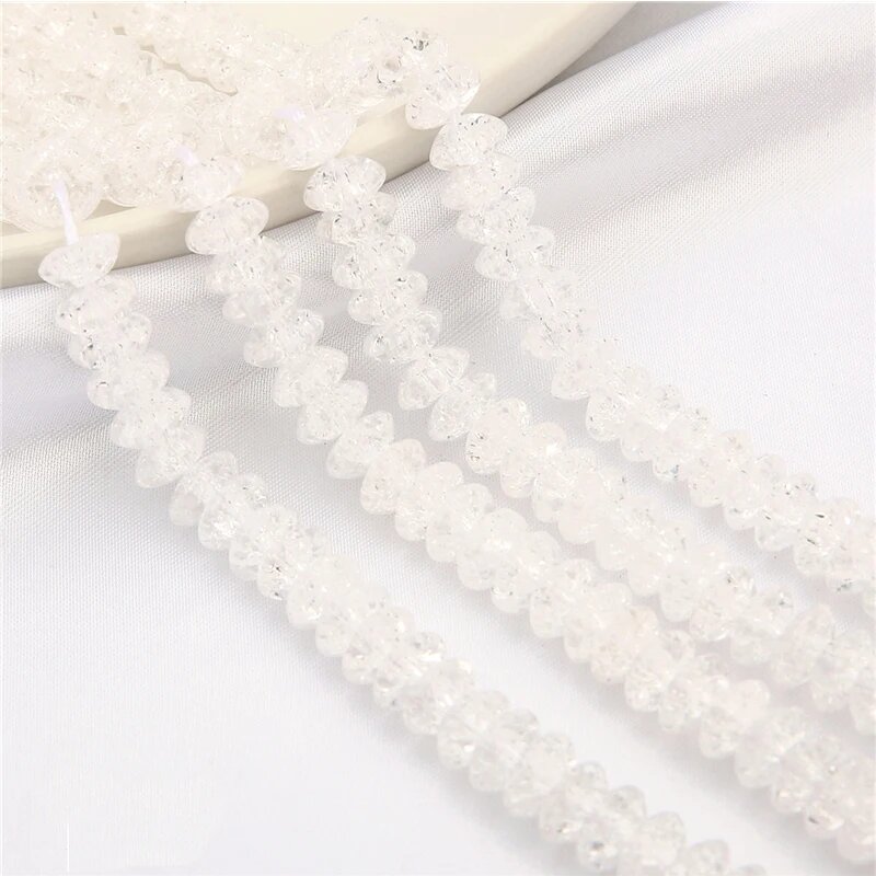 Стеклянные бусины Beadia, 8 мм, круглые, кракле, для украшений Белый, White