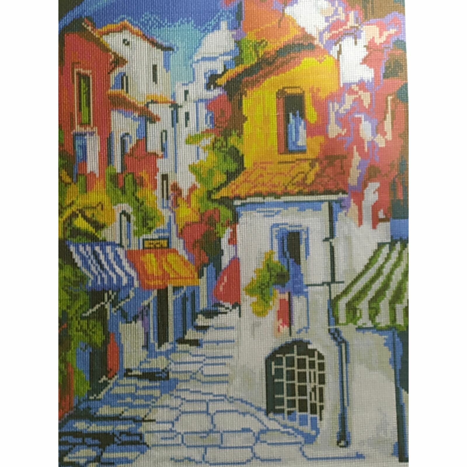 Канва Гамма "Улица" с рисунком, для вышивания, А3
