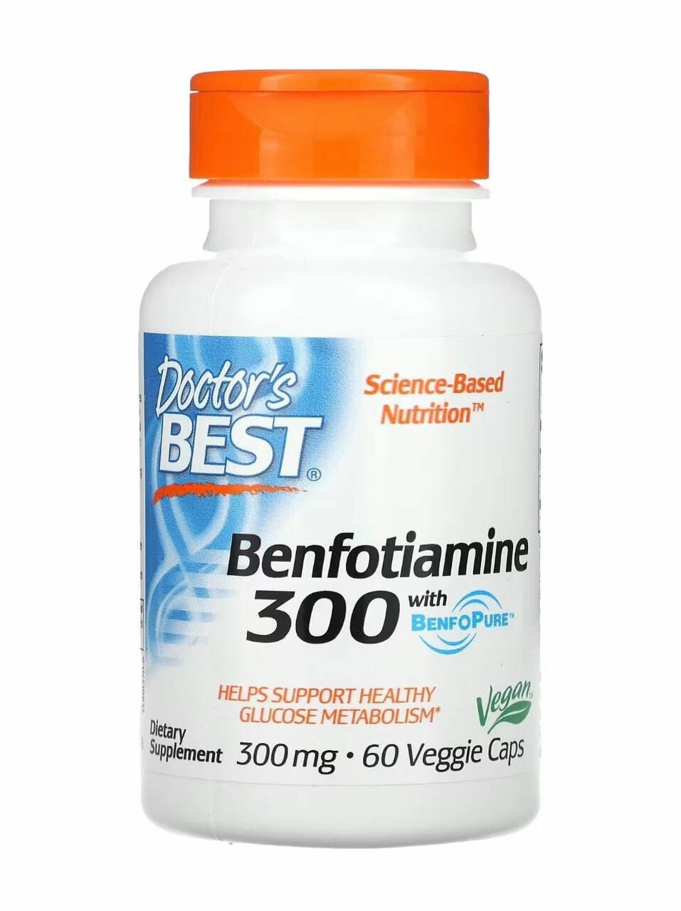 Doctor's Best, Пищевая добавка, бенфотиамин 300 мг