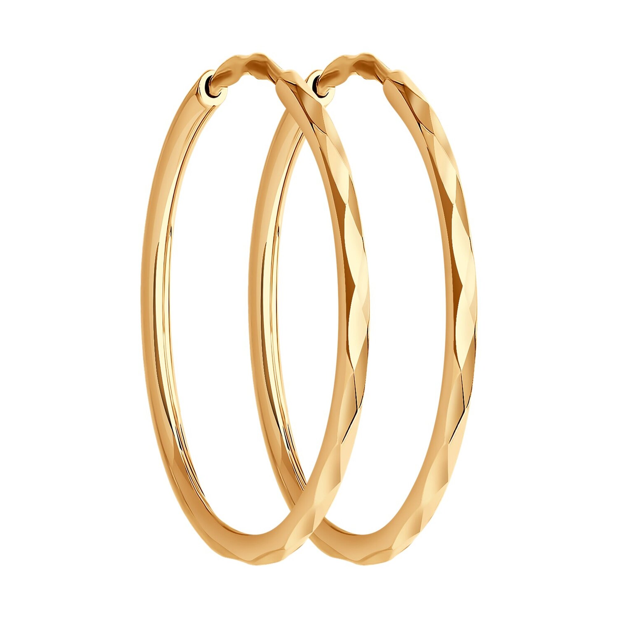 Серьги конго, красное золото, 585 проба