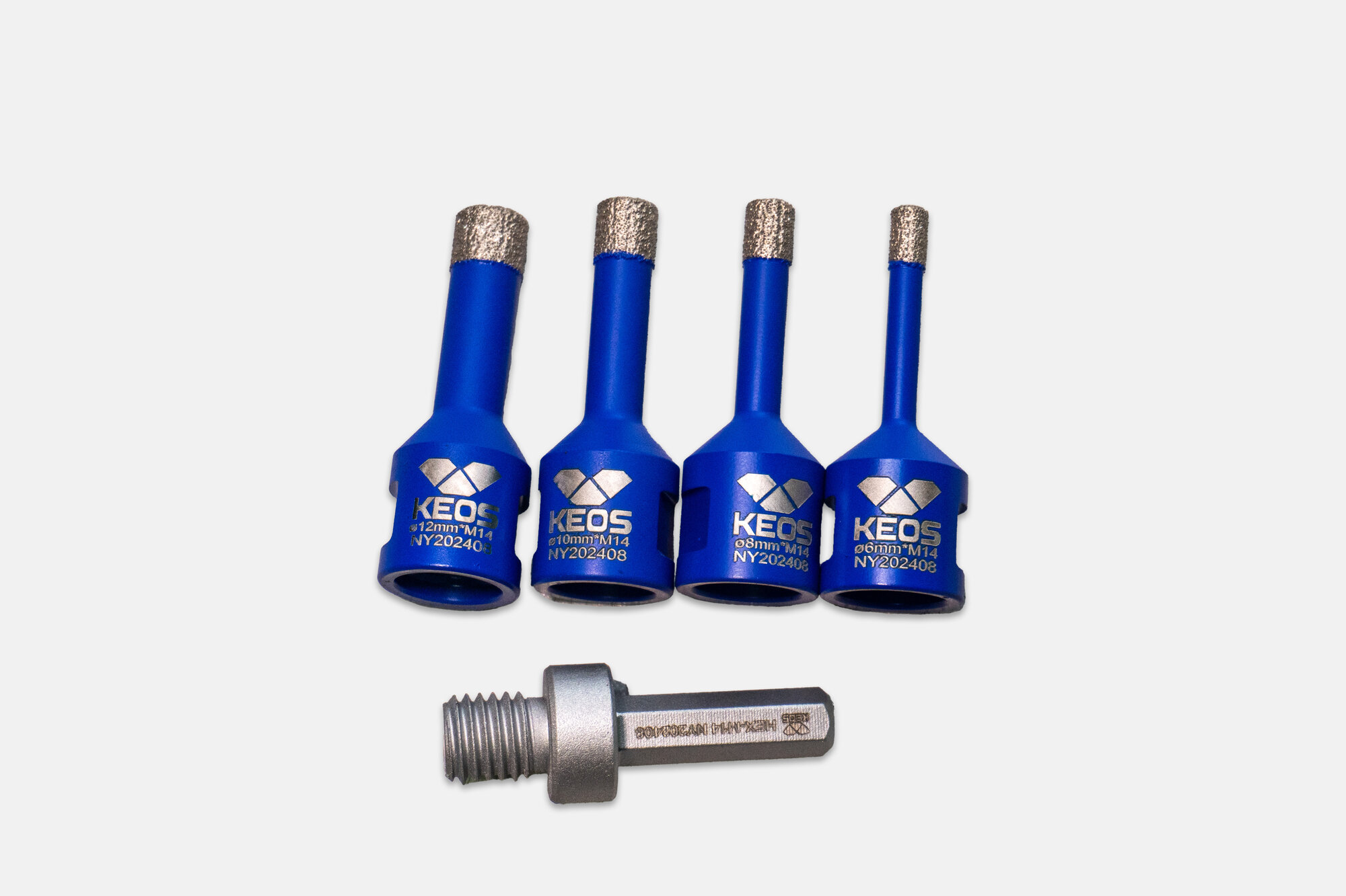 Набор коронок по керамограниту PRO 6-12мм M14 с переходником