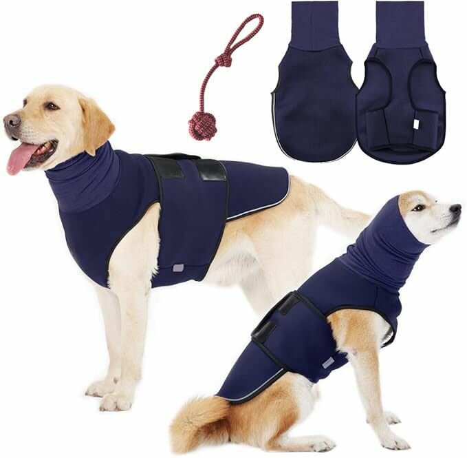 Толстовка с капюшоном для собаки, успокаивающий жилет для собак,3XL