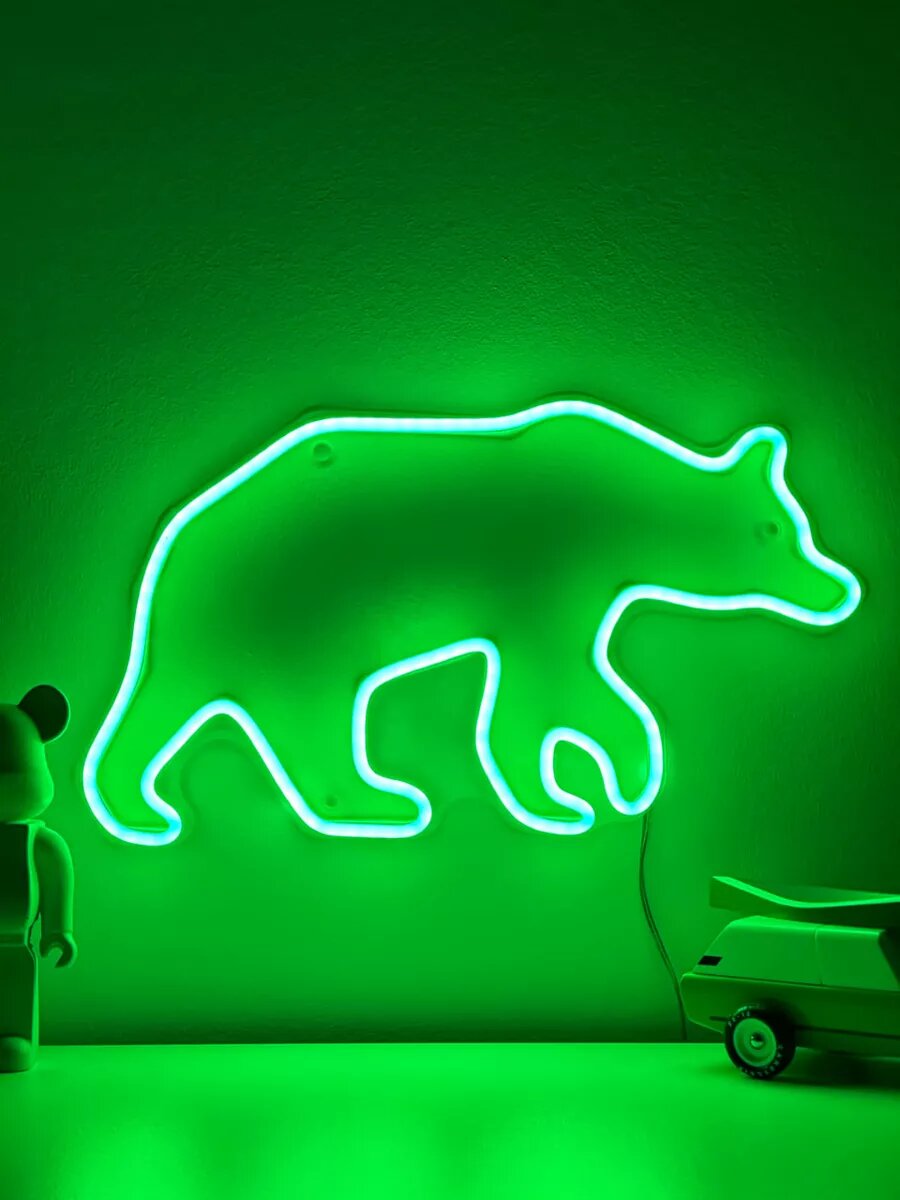 "Медведь" неоновая лампа, светильник