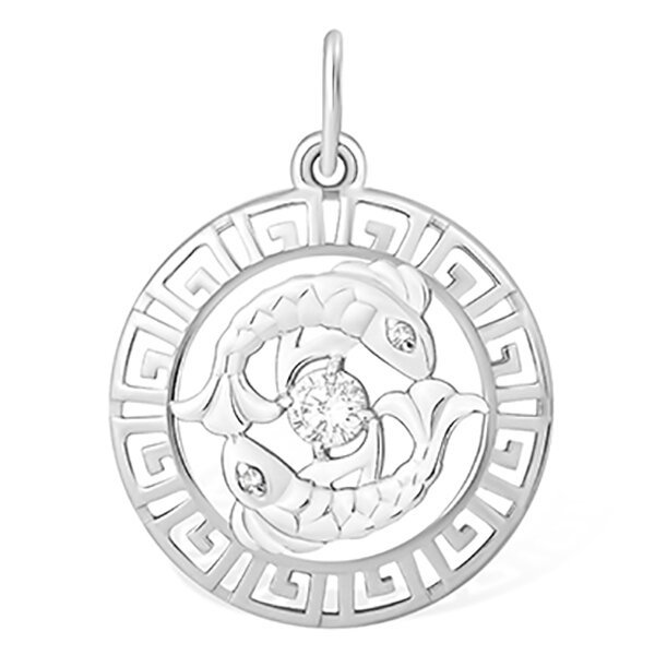 Подвеска, серебро, 925 проба, родирование, фианит