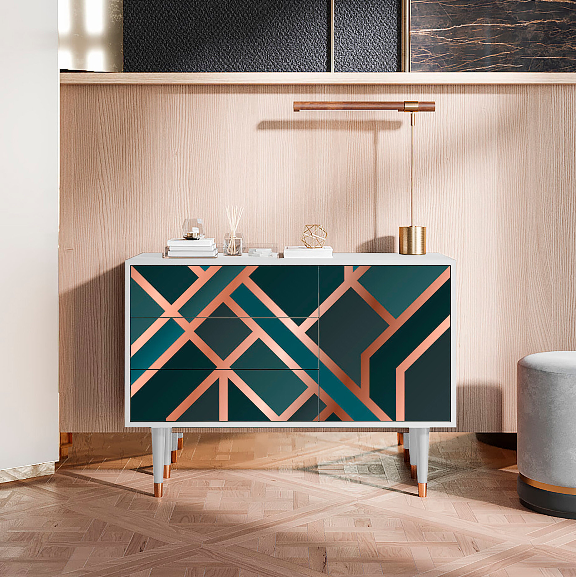 Комод - STORYZ - S3 Bronze Crossroad, Размер - 115 x 84 x 41 см, Цвет корпуса - , Белый