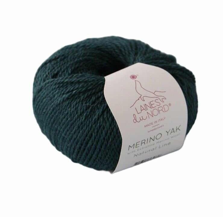 Пряжа Laines du Nord Merino Yak 07 тёмная морская волна (50г/115м, упаковка 10 мотков)