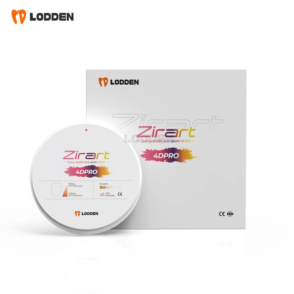 Lodden 4D PRO многослойный циркониевый блок 98 мм 16 цветов 98X16mm BL4