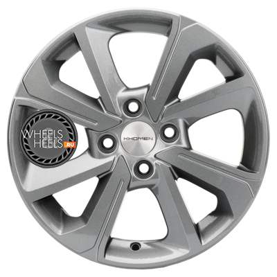 Диск автомобильный литой Khomen Wheels KHW1501 (Logan/Sandero/Xray) 15x6 4x100 et40 dia60.1 Gray
