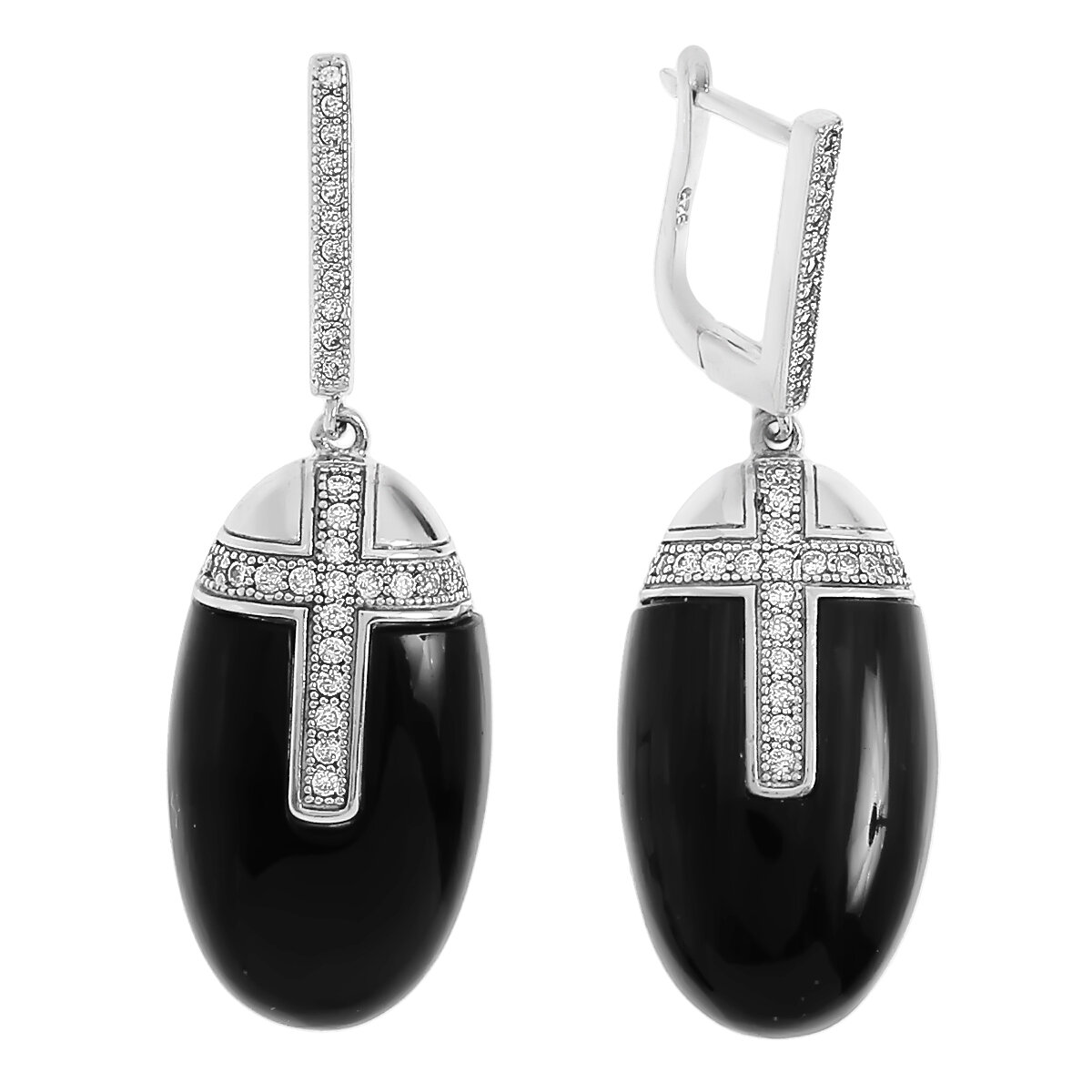 Серьги серебро, 925 проба, родирование, фианит, кошачий глаз