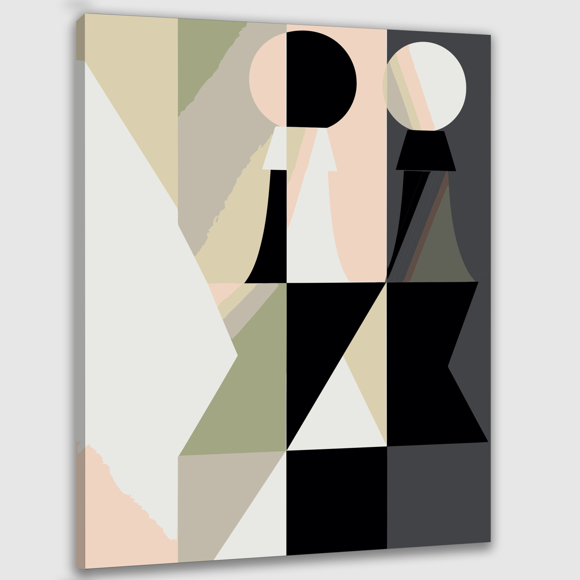Картина по номерам 40x50 см, минимализм, графический дизайн, шахматная доска, геометрические фигуры
