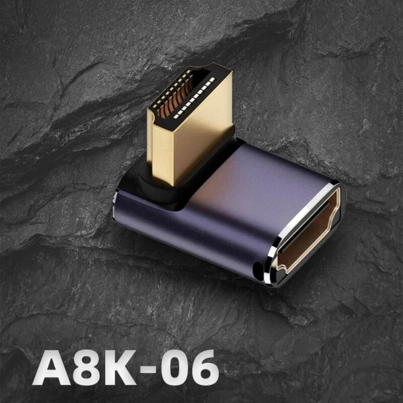 8K HDMI-совместимый кабельный разъем 2.1, адаптер 270, угол 90 градусов, 2 шт, A8K-06