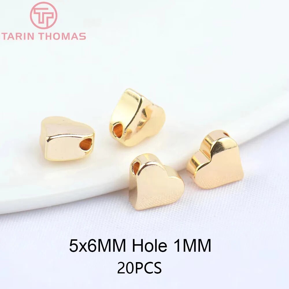 TARIN THOMAS Латунные квадратные бусины-разделители 24K 2814-24K Gold Color