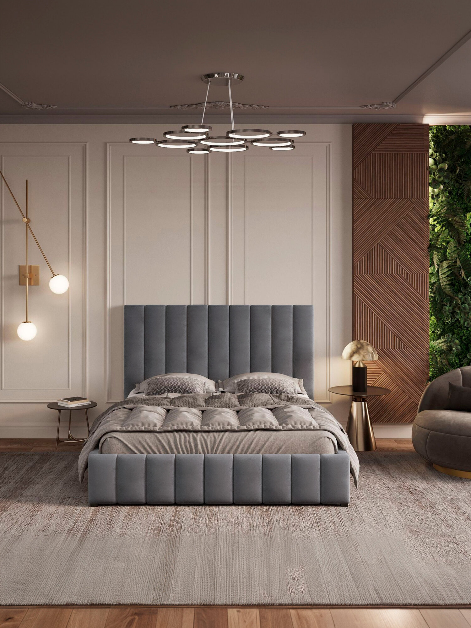 Двуспальная Микс Интерьер кровать Милан 160х200 с подъёмным механизмом, с мягким изголовьем для дома и спальни, ортопедическое основание, ящик для белья