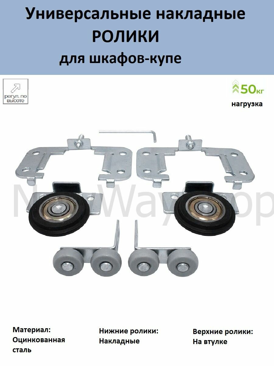 Ролики накладные (универсальные) для шкафов-купе