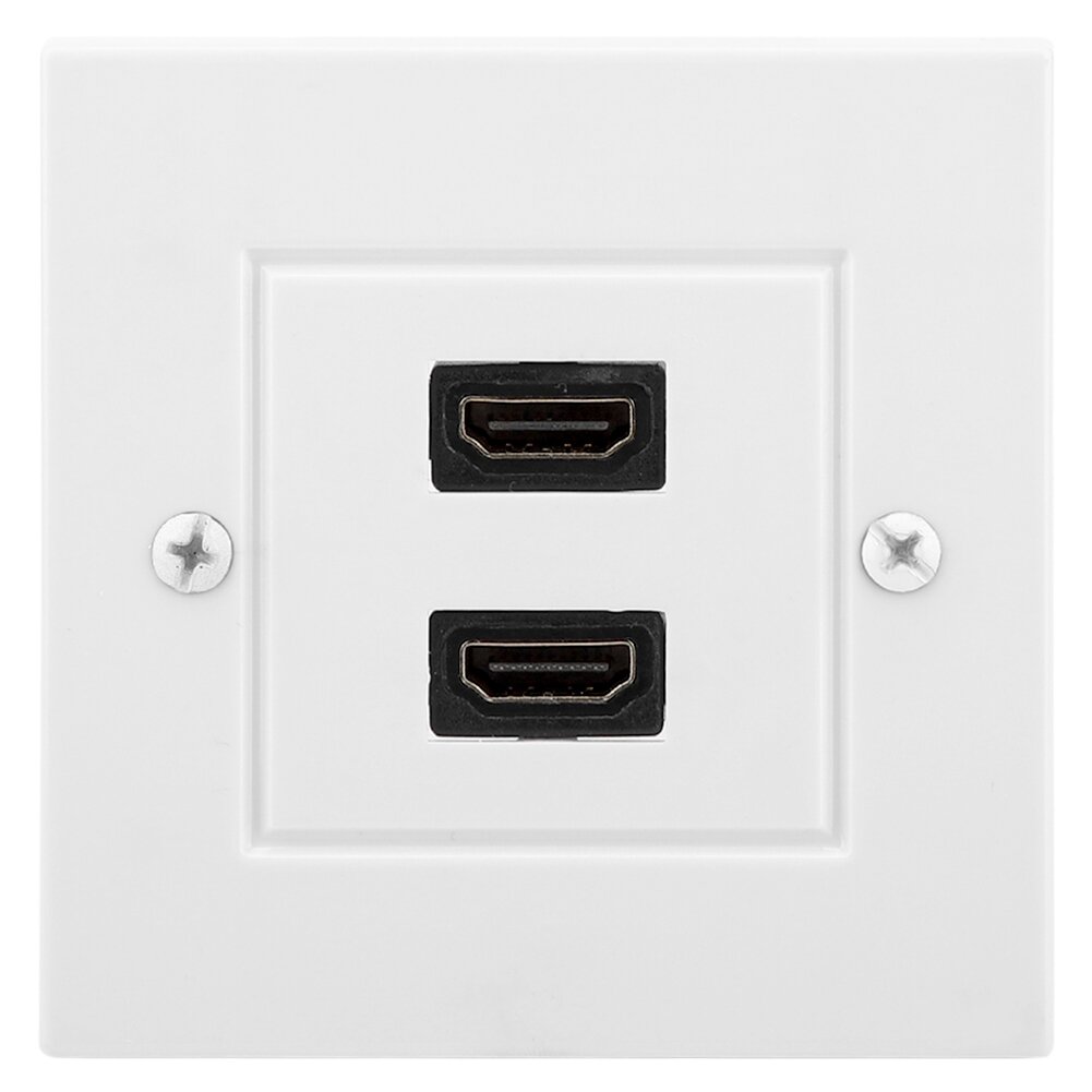 Белая настенная панель с двумя портами HDMI для домашнего офисного здания гостиницы, стандарт США