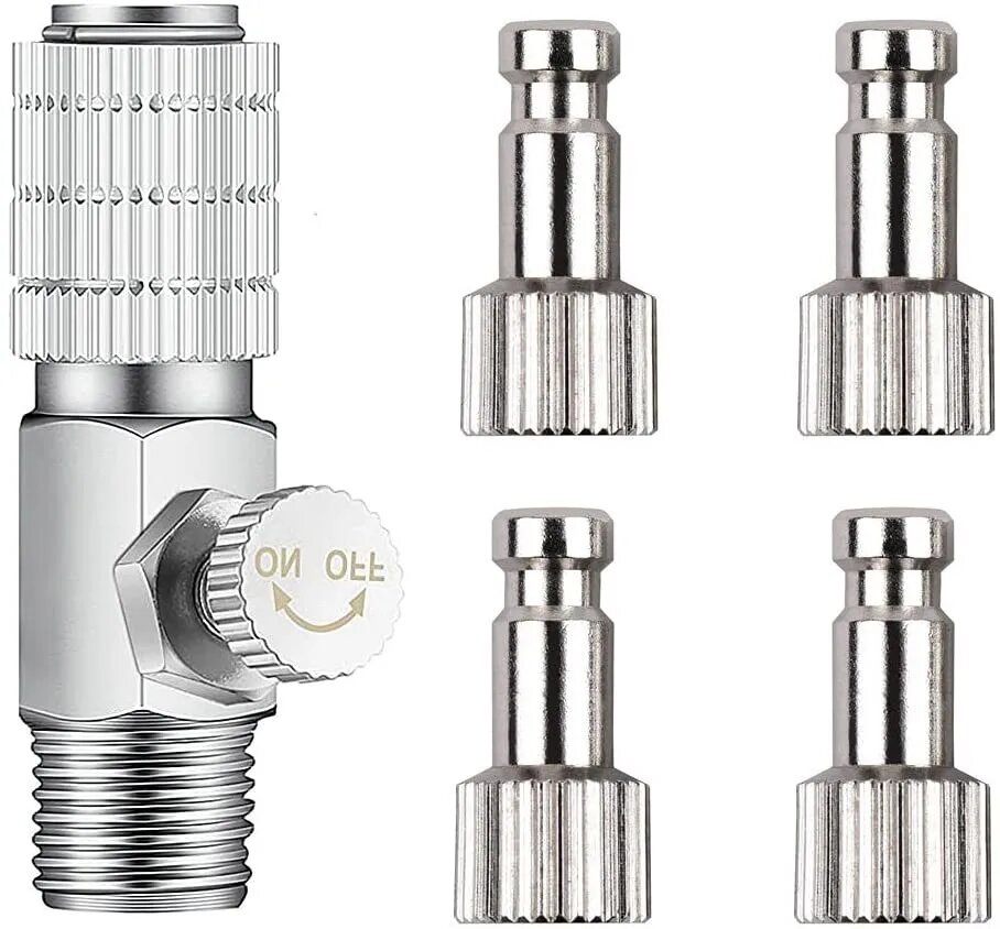 Быстросъемный адаптер JOYSTAR Airbrush, соединитель с клапаном 1/8 дюйма для Paasche с 4 штекерами