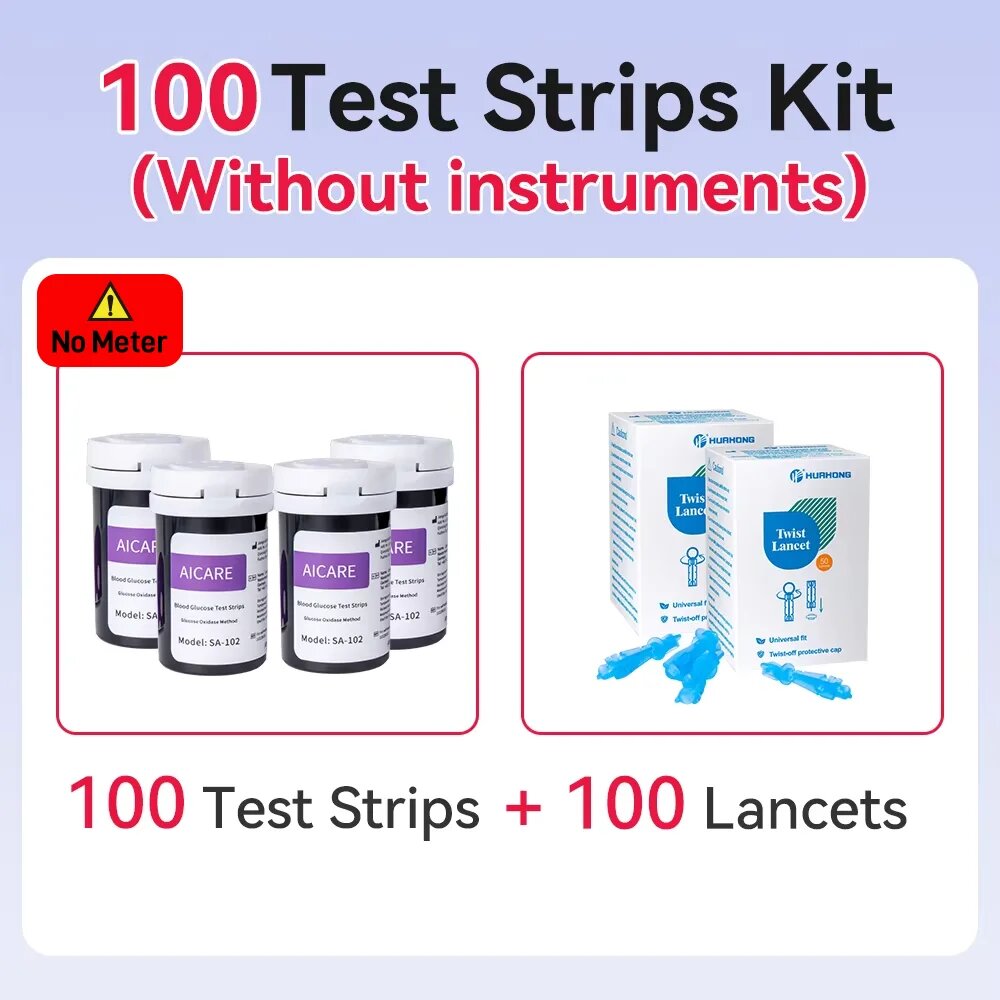 Глюкометр Aicare с тест-полосками 100P-Strips No meter