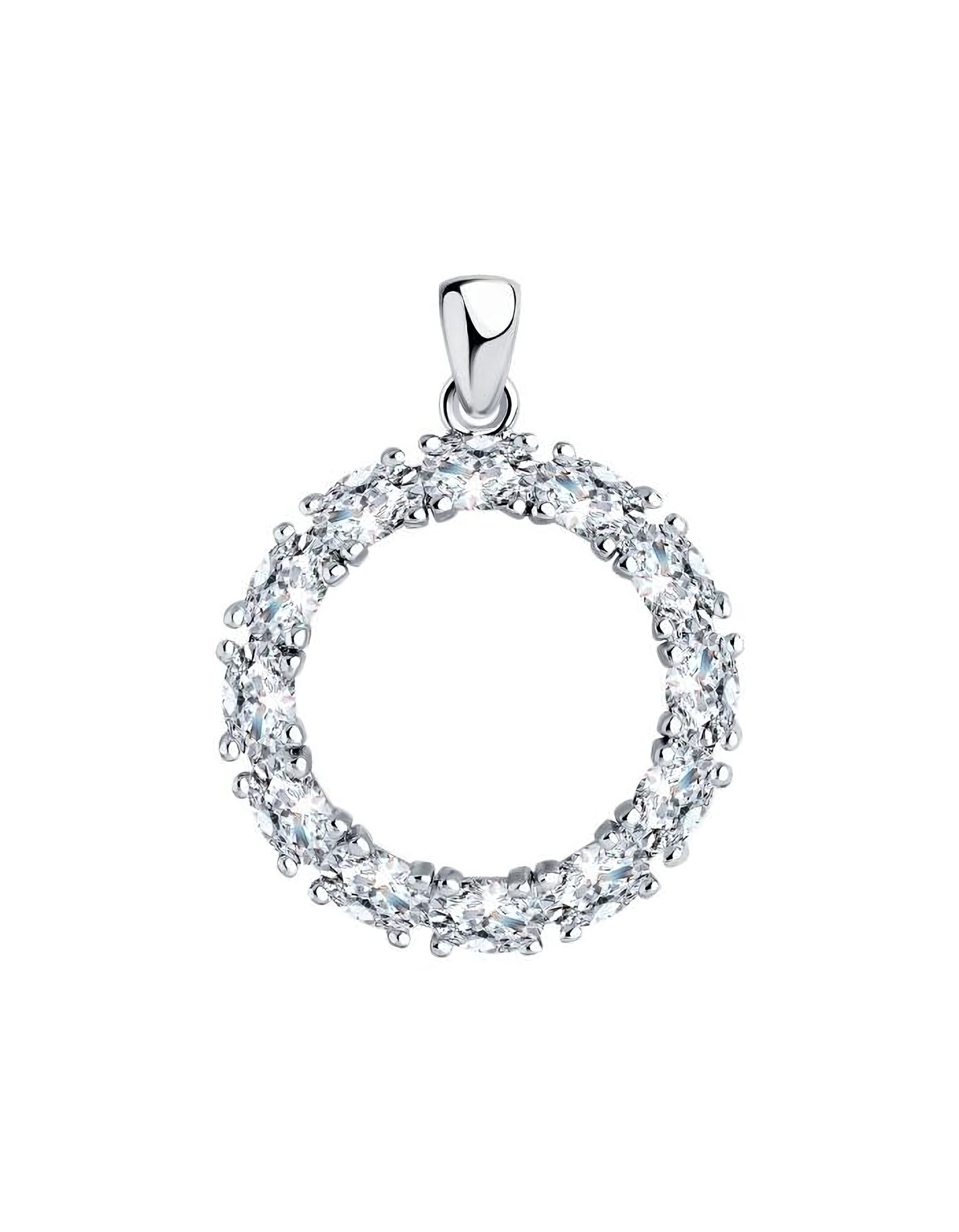 Подвеска, серебро, 925 проба, родирование, фианит