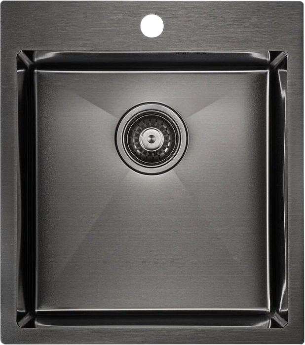 Мойка кухонная Paulmark Favore PM214551-GM вороненая сталь