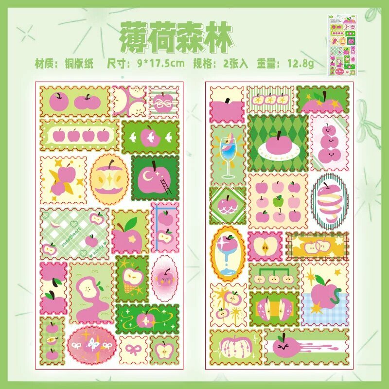 Kawaii Apple Universe Series наклейки Dawndesslo Розовый, Green