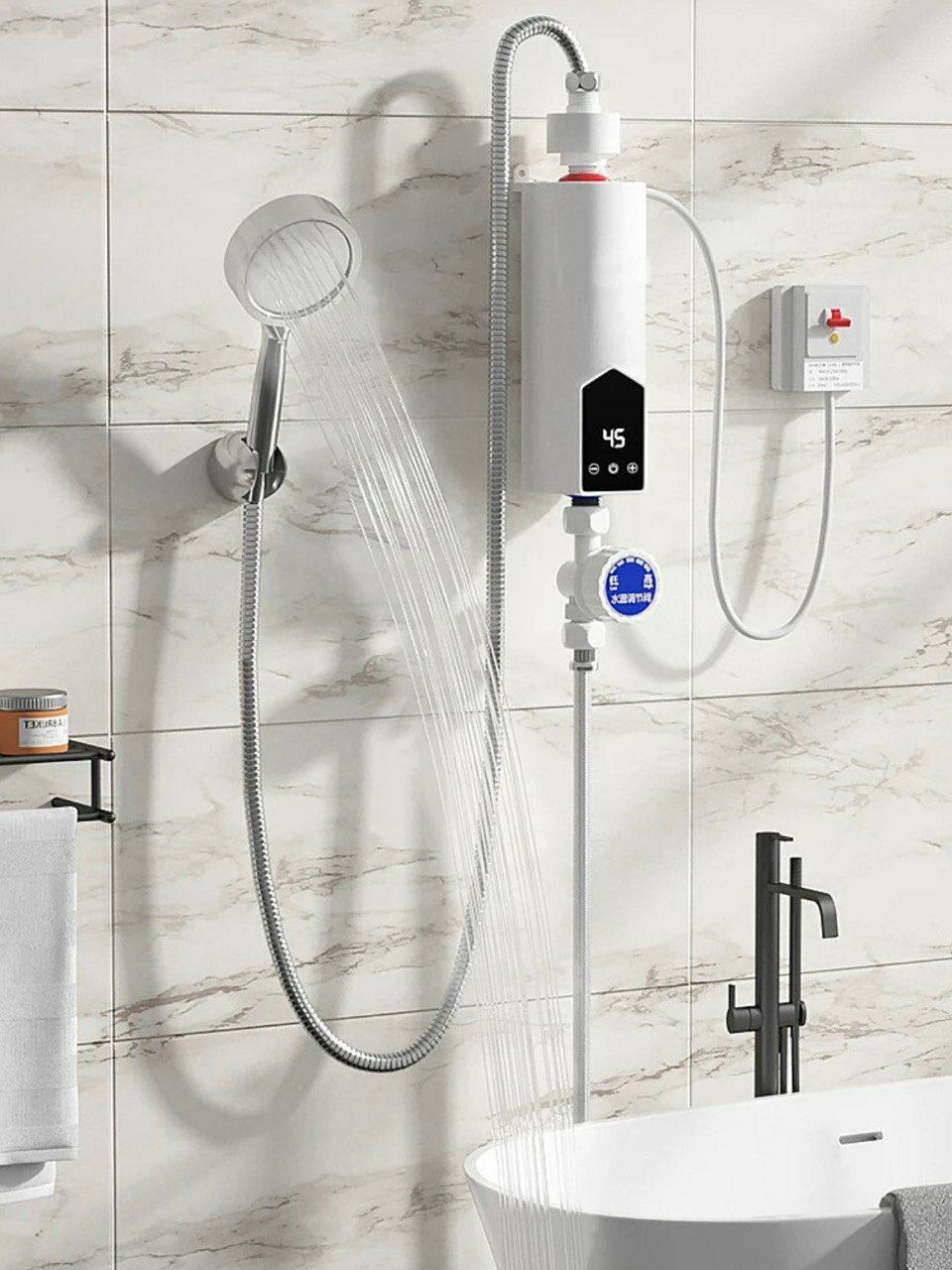 Проточный водонагреватель с душем с мгновенным подогревом