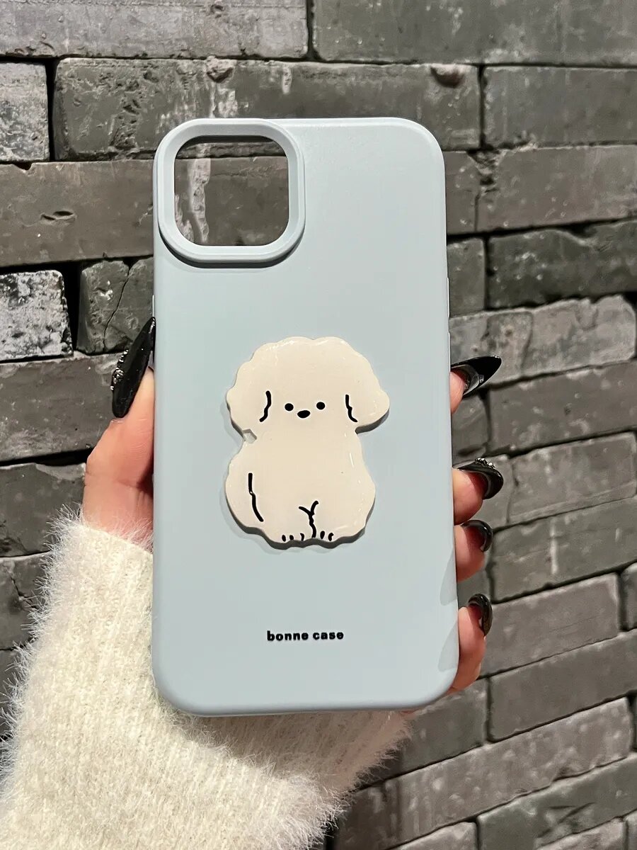 Чехол О'кейси, накладка, для iPhone 13/14, с принтом, голубой