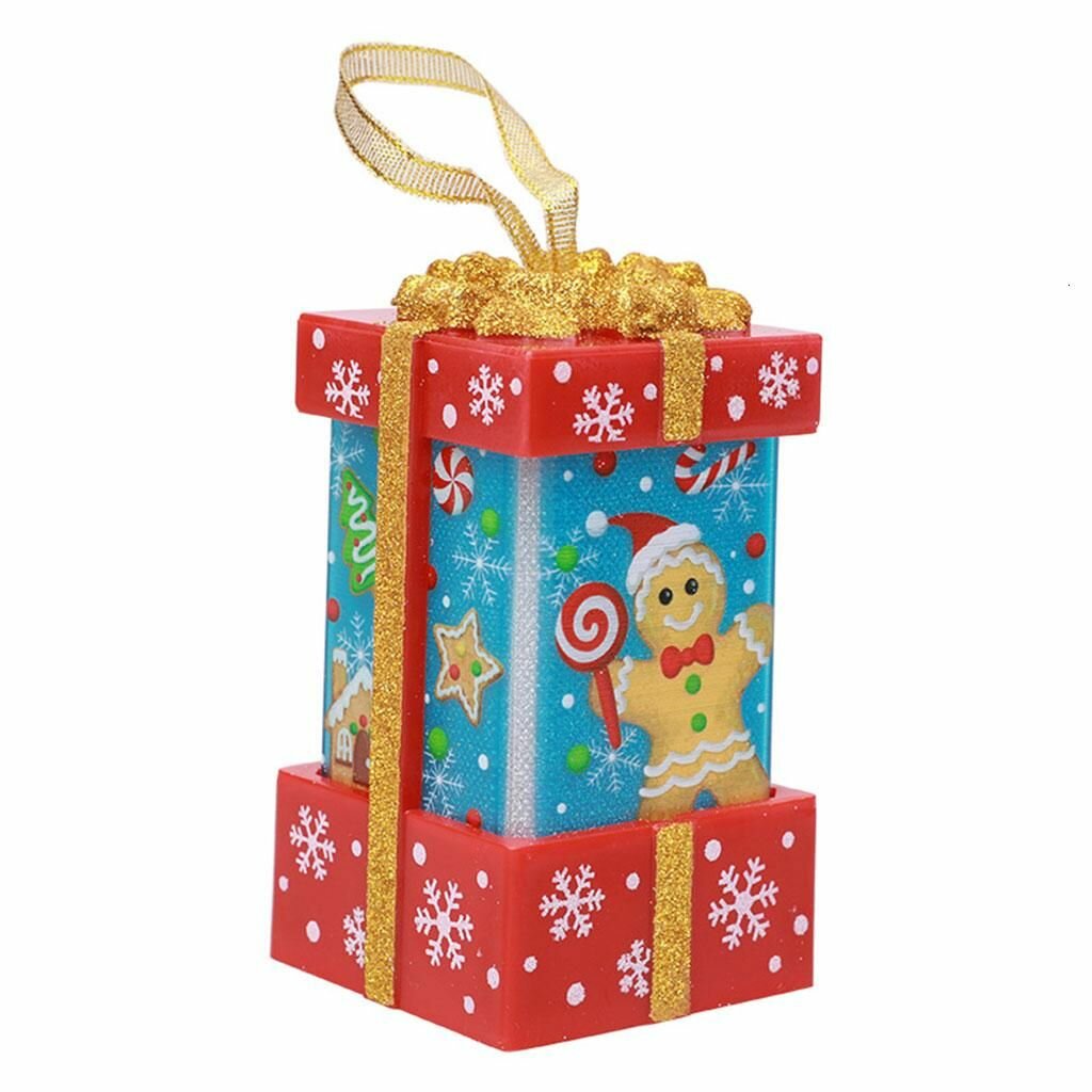 Рождественская подарочная упаковка украшает Рождественскую елку гирляндами-Пряничный человечек