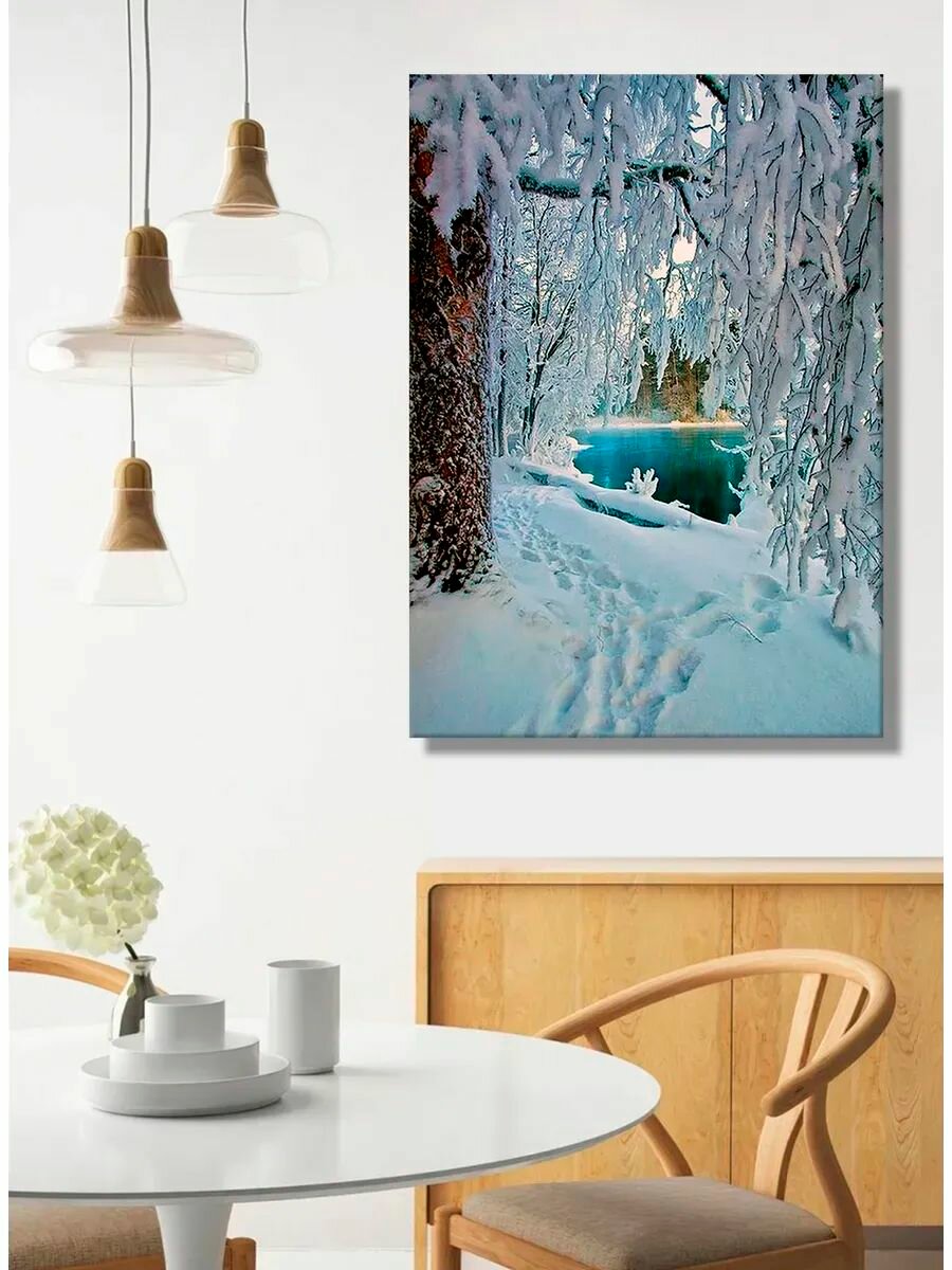 Картина "В гостях у зимы", галерейная 30х40см 1шт.