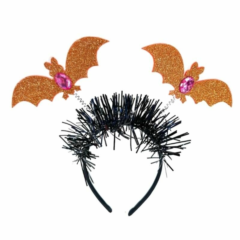 Реквизит для Хэллоуина, ободок для волос в виде летучей мыши, аксессуар для детских фото, Оранжевый