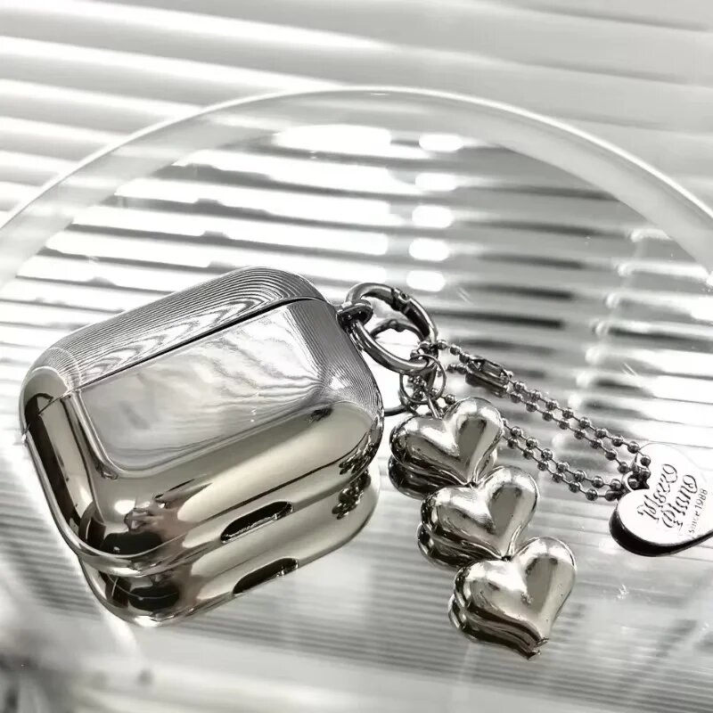 Чехол для AirPods 1/2 серебряный Mieditody