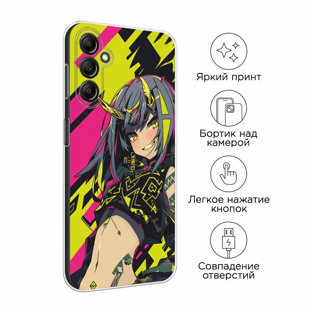 Чехол на Samsung Galaxy A15 / Самсунг А15 с принтом "Девушка в кибер костюме" — фото 1