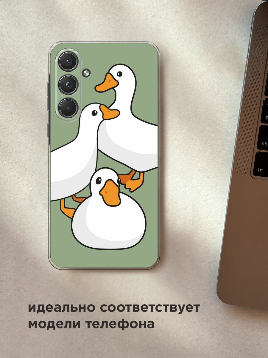 Чехол на Samsung Galaxy A55 5G / Самсунг Галакси А55 5G с принтом "Утиное трио" — фото 1