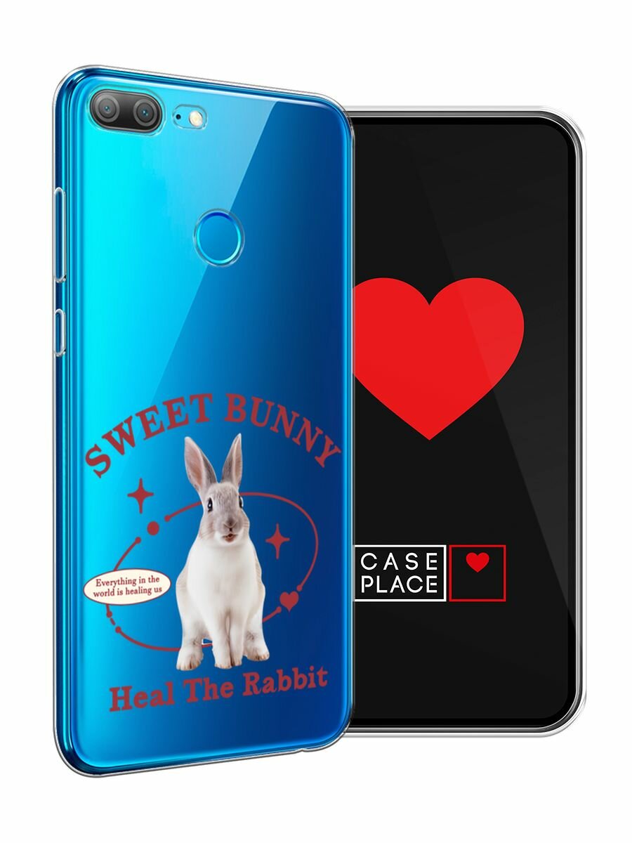 Чехол на Honor 9 Lite / Хонор 9 Лайт с принтом "Heal the rabbit", прозрачный — фото 1