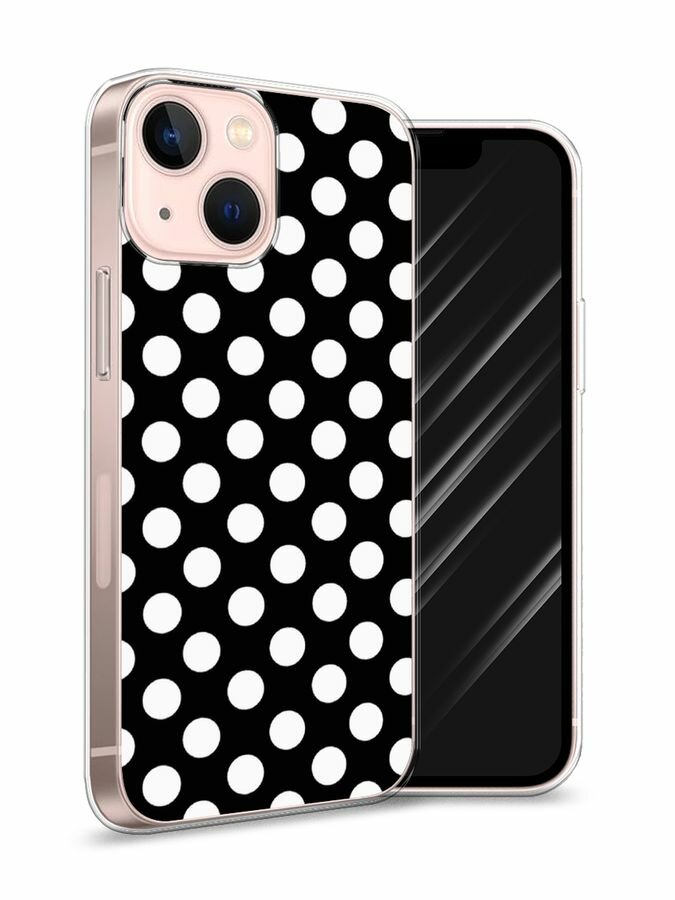 Чехол на Apple iPhone 13 mini / Айфон 13 мини с принтом горох