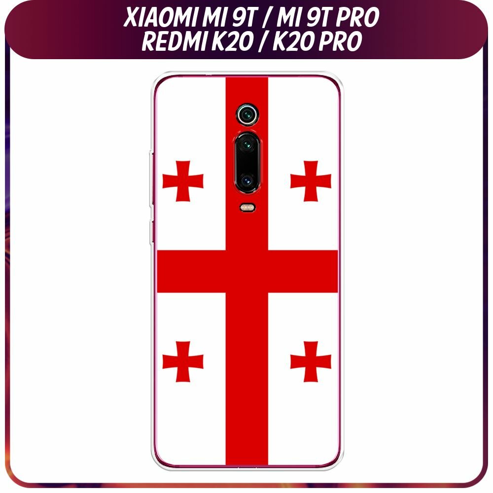 Чехол на Xiaomi Redmi K20/K20 Pro/Mi 9T/9T Pro / Сяоми Редми К20/K20 Pro/Mi 9T/9T Pro с принтом "Флаг Грузии"
