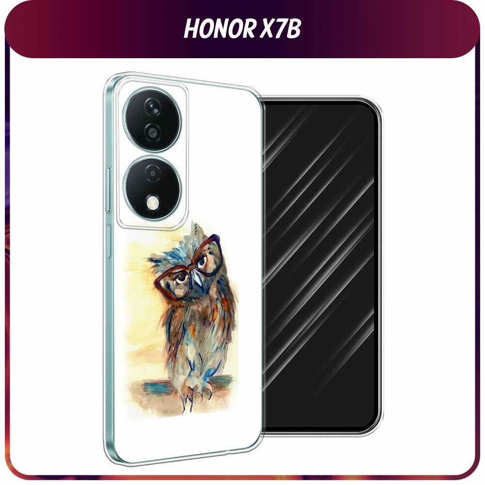 Чехол на Honor X7B/90 Smart / Хонор X7B/90 Смарт с принтом сова эскиз