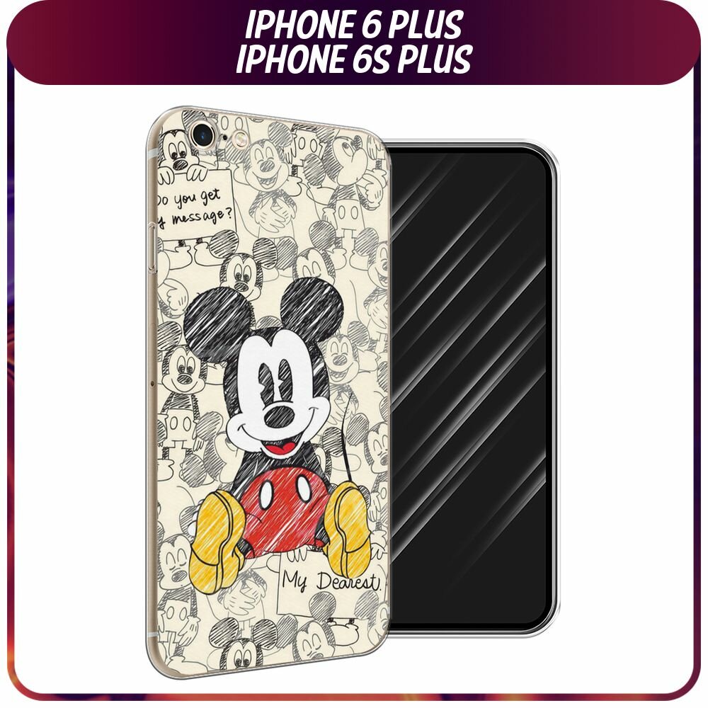 Чехол на Apple iPhone 6 Plus/6S Plus / Айфон 6 Плюс/Айфон 6С Плюс с принтом "Микки Маус"