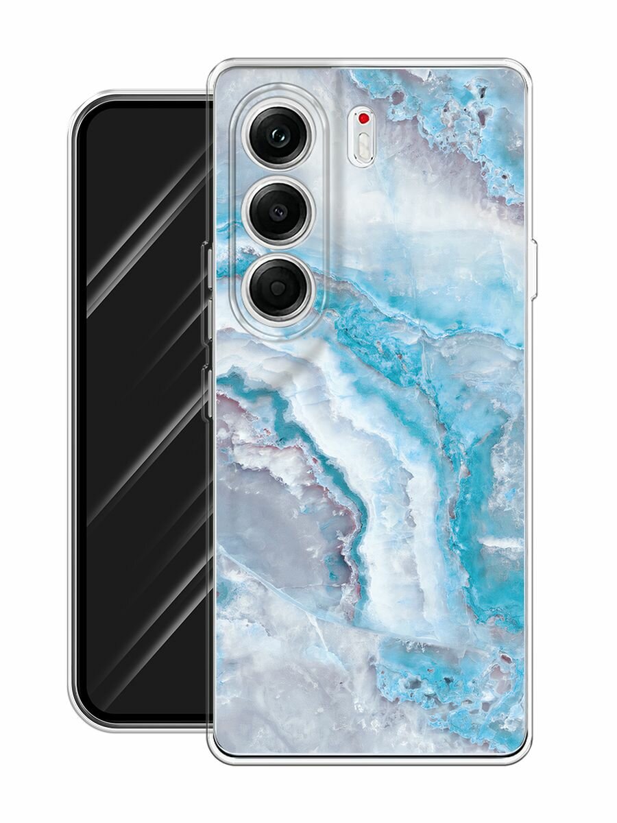 Чехол на Tecno Camon 40 Pro / Текно Камон 40 Про с принтом "Нежно-голубой мрамор" — фото 1