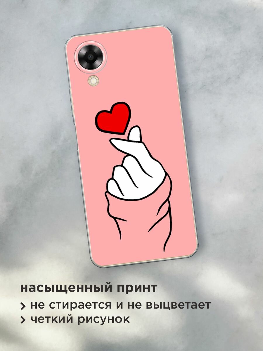 Силиконовый чехол на Oppo A17K / Оппо A17K с принтом "Милое сердечко" — фото 1